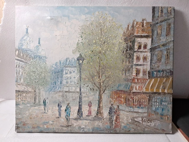HUILE SUR TOILE signée CAROLINE BURNETT (1877-1950) Vue des rues de Paris. EUR 87,00 - PicClick FR
